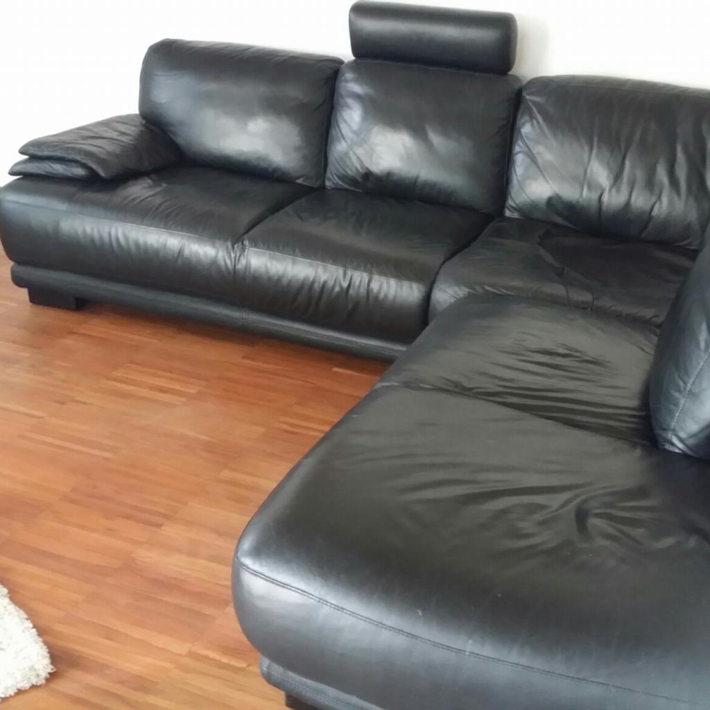 Schöne schwarze Eckledercouch in 88131 Lindau (Bodensee) für € 130,00 zum Verkauf | Shpock AT