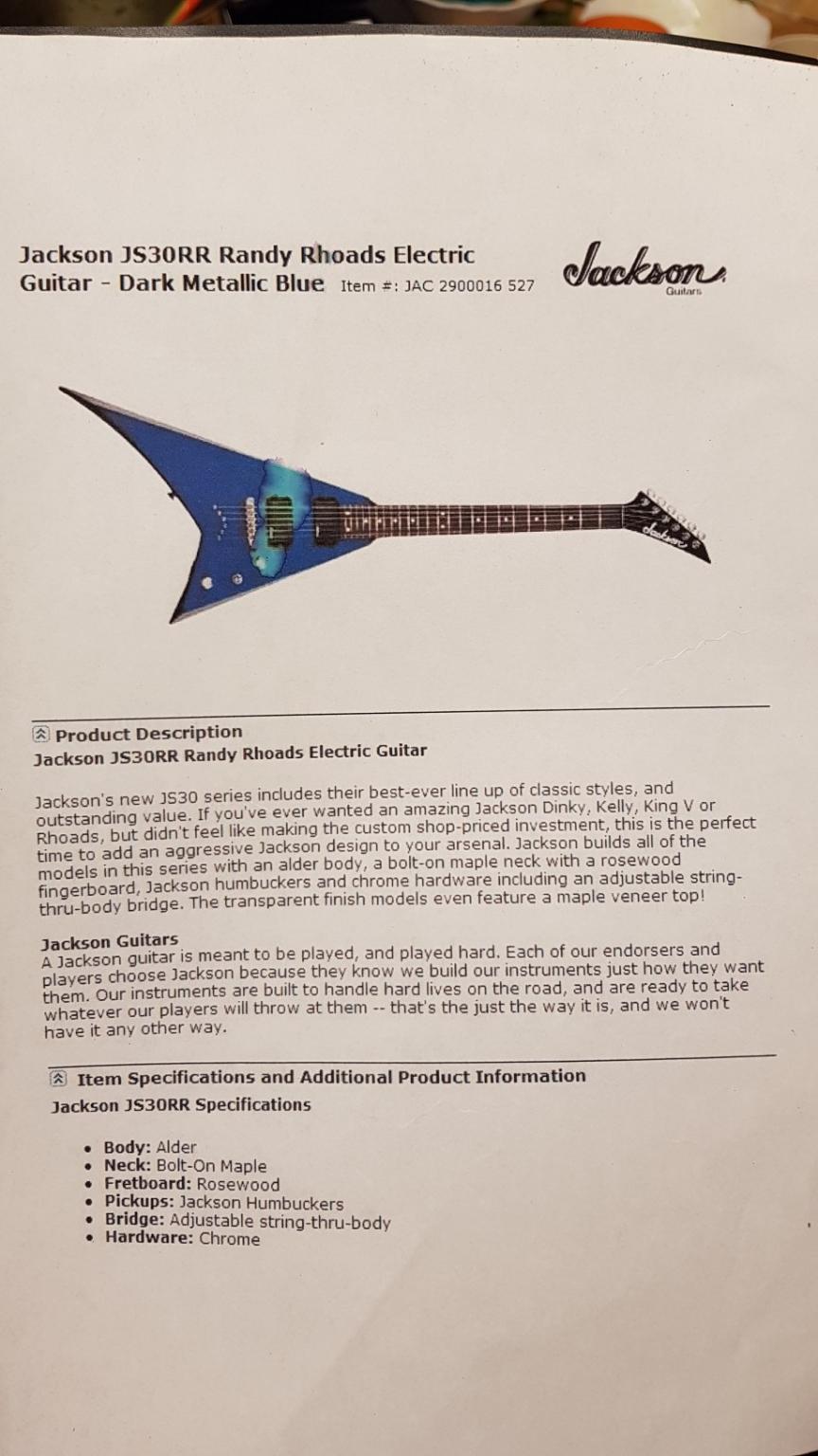 Jackson JS30RR Randy Rhoads Electric Guitar in RH10 Crawley für £ 120 ...