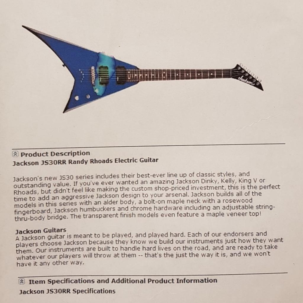 Jackson JS30RR Randy Rhoads Electric Guitar in RH10 Crawley für £ 120 ...