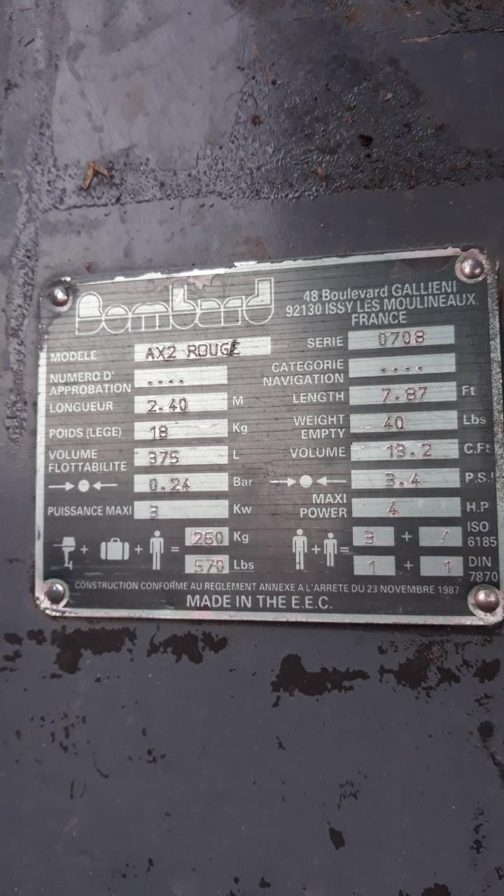 SCHLAUCHBOOT BOMBARD AX2 2,40M in 6300 Wörgl für 139,00 € zum Verkauf ...