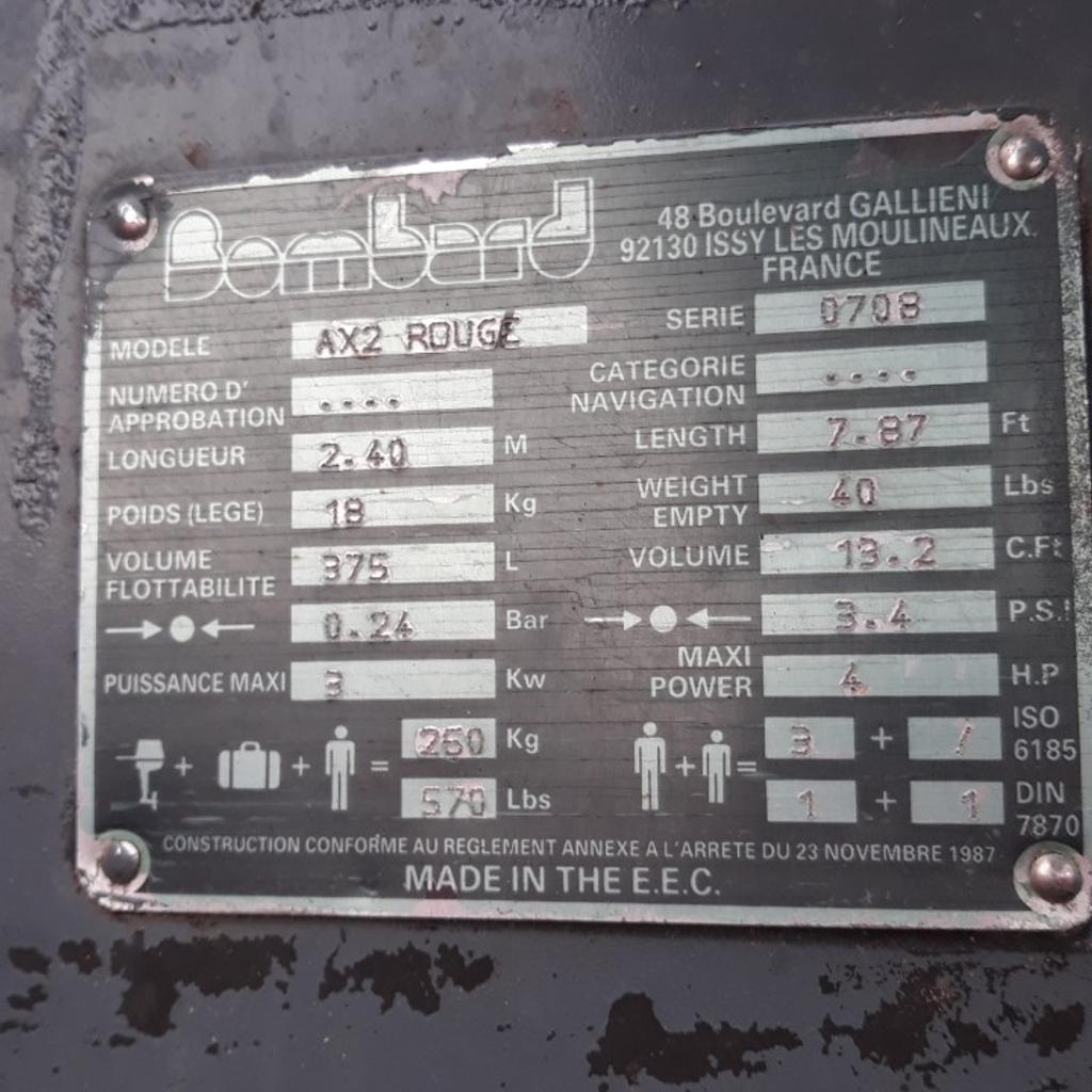 SCHLAUCHBOOT BOMBARD AX2 2,40M in 6300 Wörgl für 139,00 € zum Verkauf ...