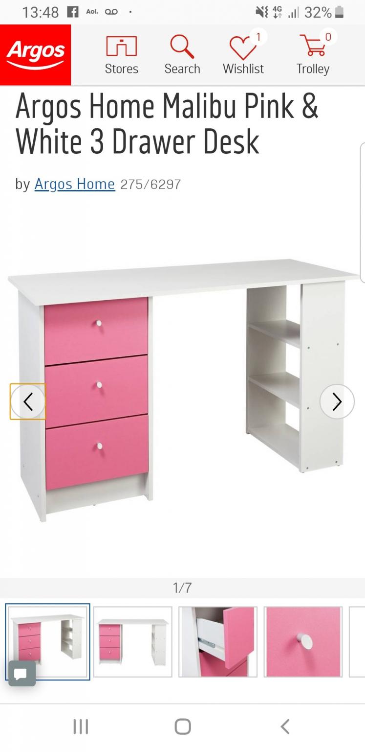 Argos Childs 3 blue draw desk in DY2 Dudley for £17.50 for sale | Shpock