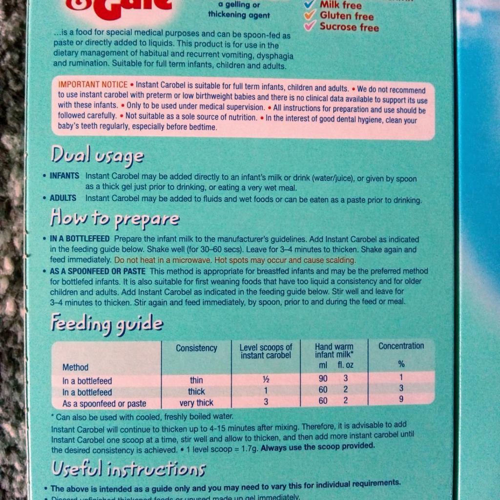 Carobel Milk Thickener x3 Use By 11.06.2020 in M23 Manchester for £12. ...