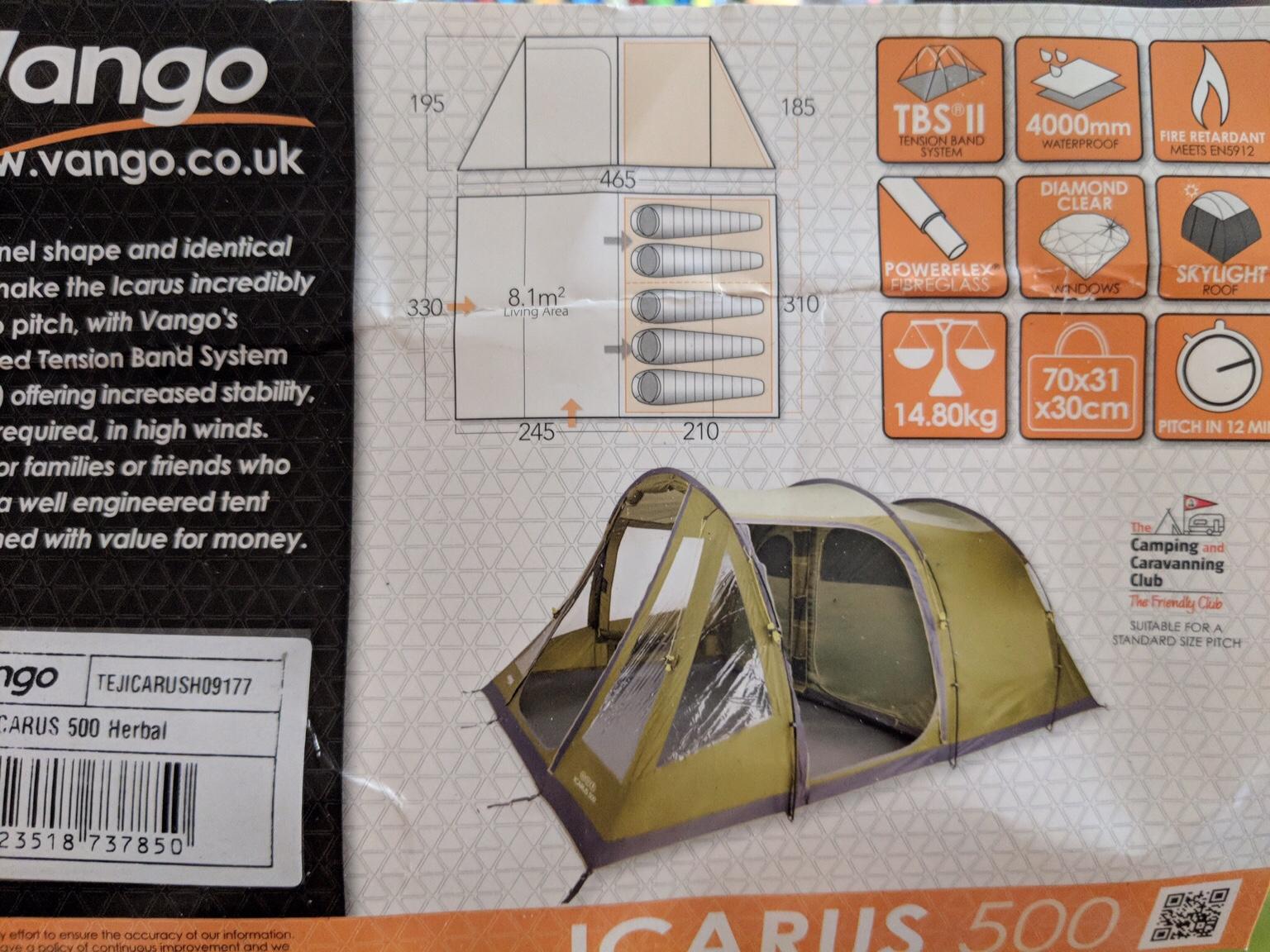 Vango Icarus 500 Tent plus Accessories in Lincoln für 260,00 £ zum ...
