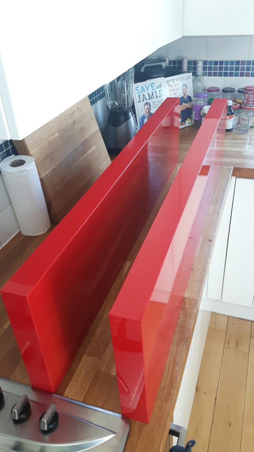 2 Ikea LACK Red Floating Shelves Shelf 110 cm in London Borough of ...