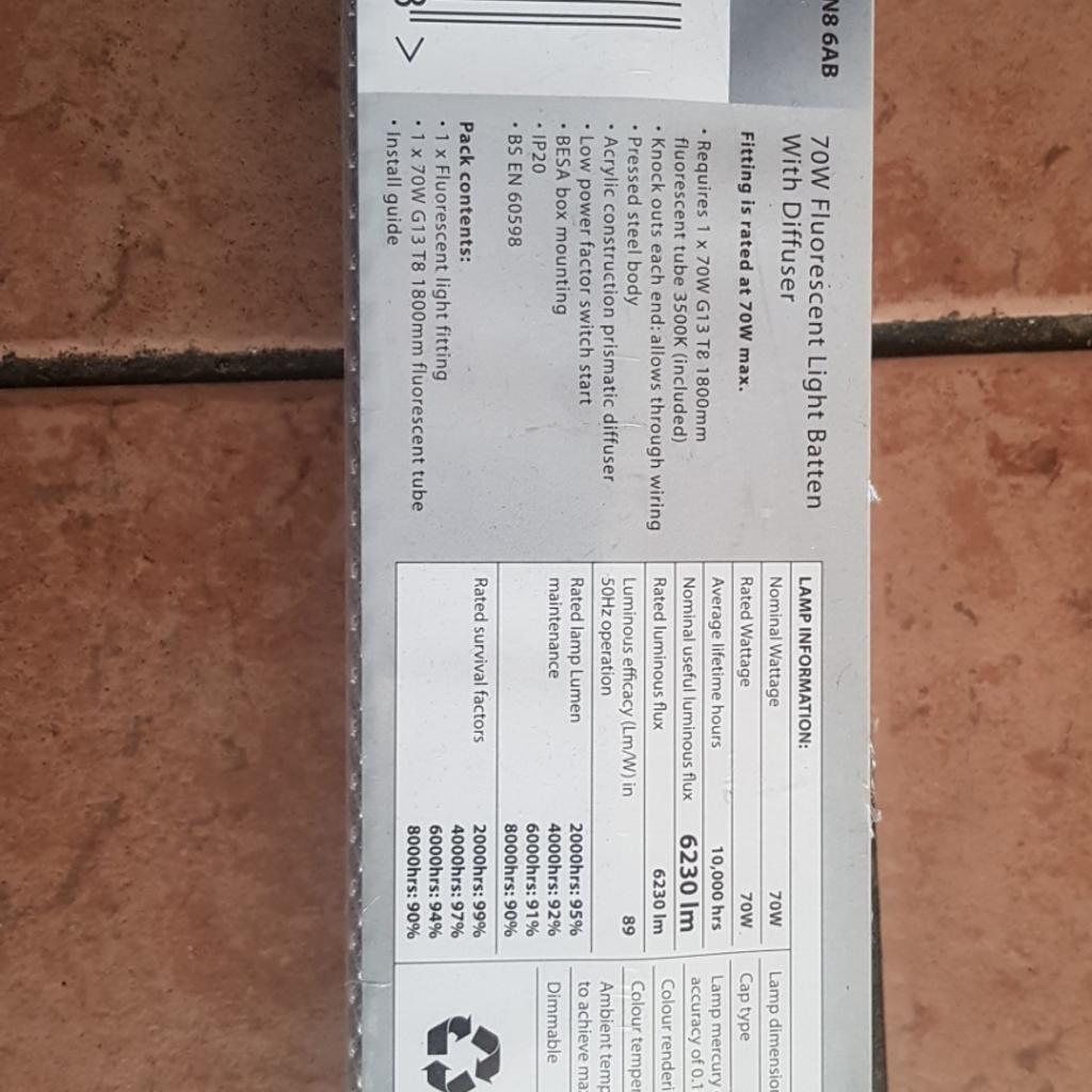 6ft Fluorescent Light Batten with Diffuser in B28 Birmingham für 15,00 ...