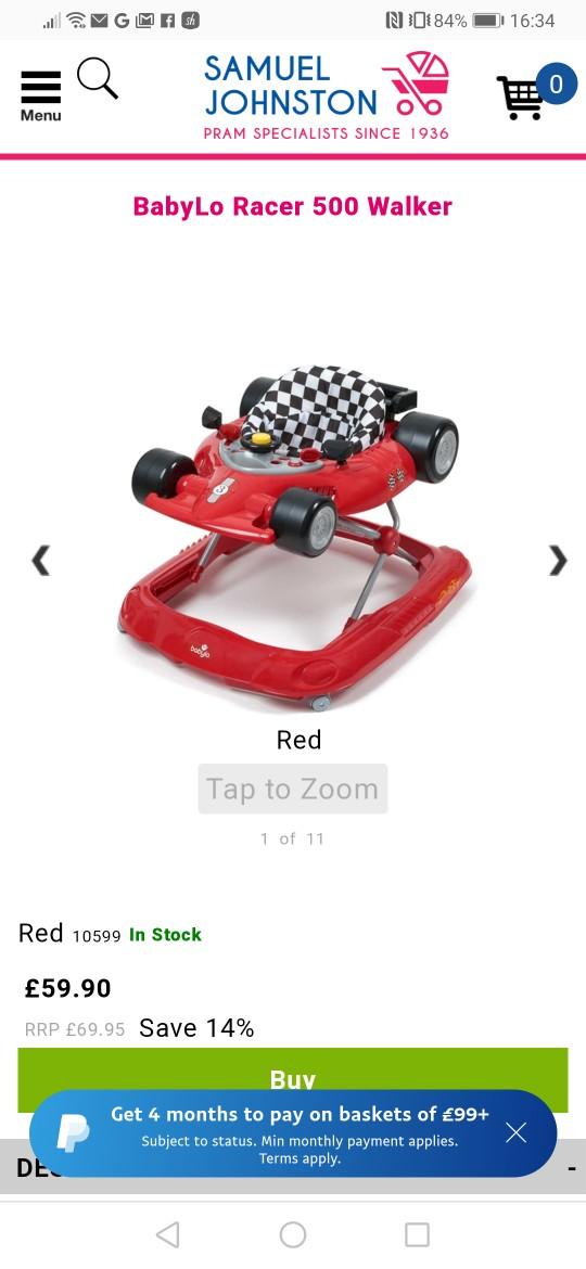Babylo race car baby walker in IG1 Redbridge for £25.00 for sale | Shpock