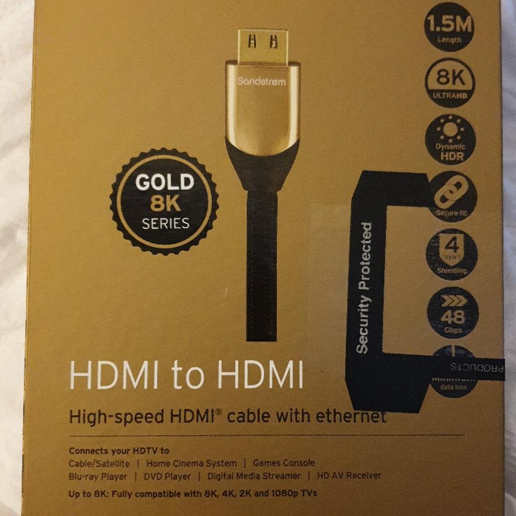 sandstrom Gold 8k, hdmi to hdmi 1.5M cable in M20 Manchester für £ 30 ...