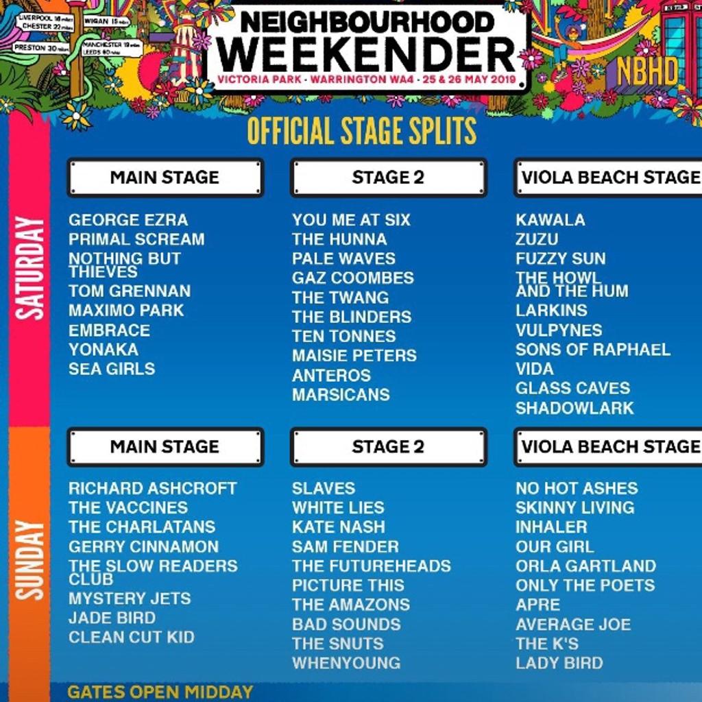 Neighbourhood Weekender Full Weekend Ticket in Penketh für 80,00 £ zum ...