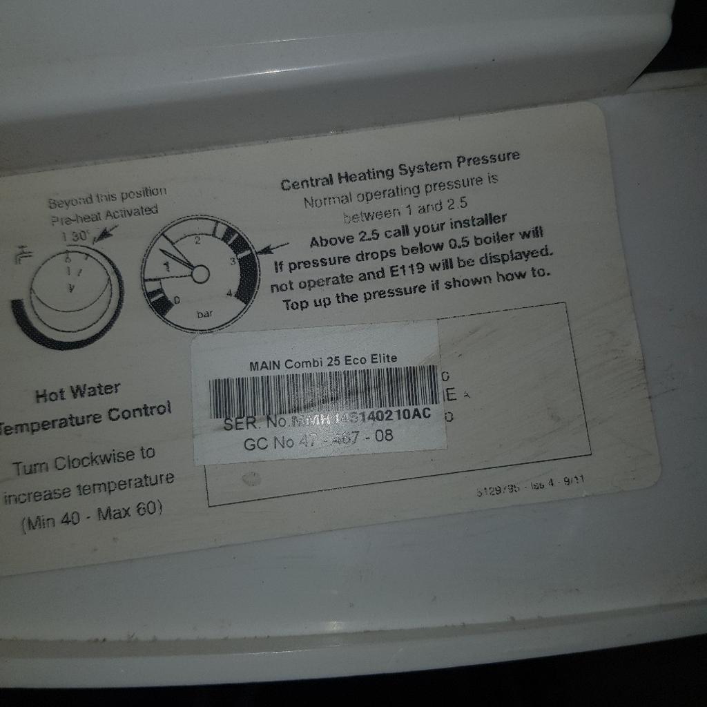 main eco elite combi 25 boiler with flu in UB7 Hillingdon for £200.00 ...