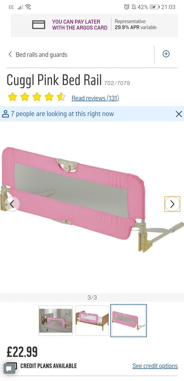 cuggl pink bed rail in SM5 London für 10,00 £ zum Verkauf | Shpock DE
