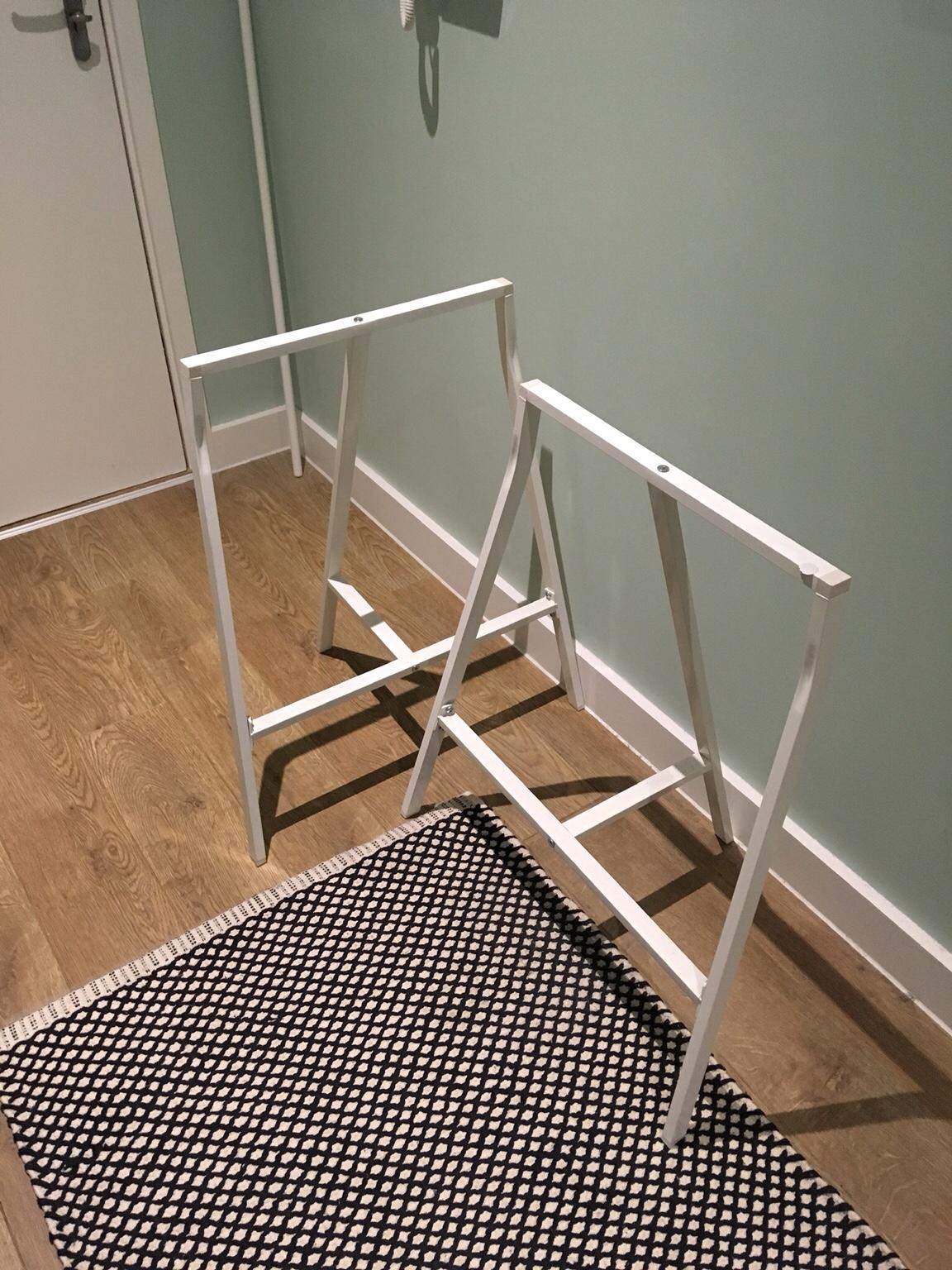 Two white IKEA trestle table legs in E3 London for free for sale | Shpock