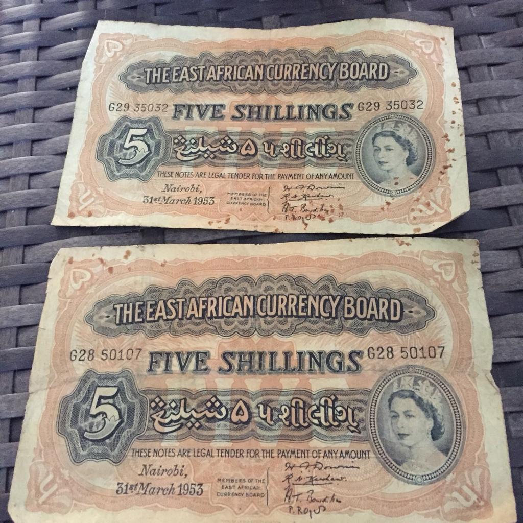 East African board 5 shilling notes rare in HU9 Hull für 45,00 £ zum ...