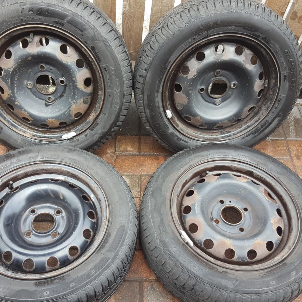 Peugeot 14in 4 stud wheels+tyres in DE23 Derby for £40.00 for sale | Shpock