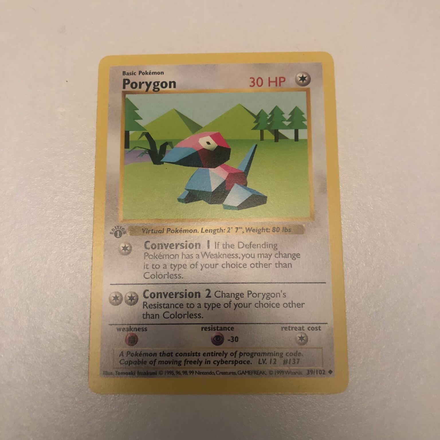 PORYGON BASE SET FIRST EDITION GREY STAMP in BS14 Bristol for £20.00 ...