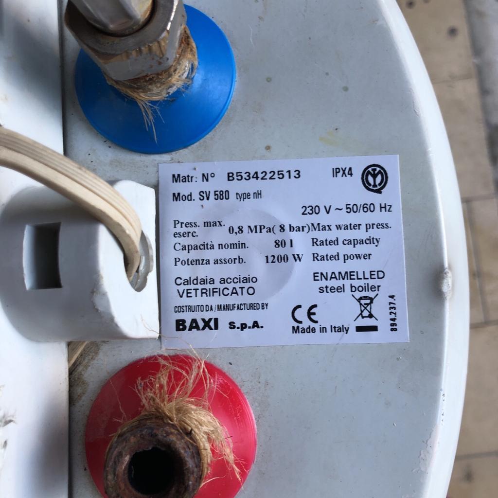 Boiler scaldabagno elettrico BAXI in 20098 San Giuliano Milanese for € ...