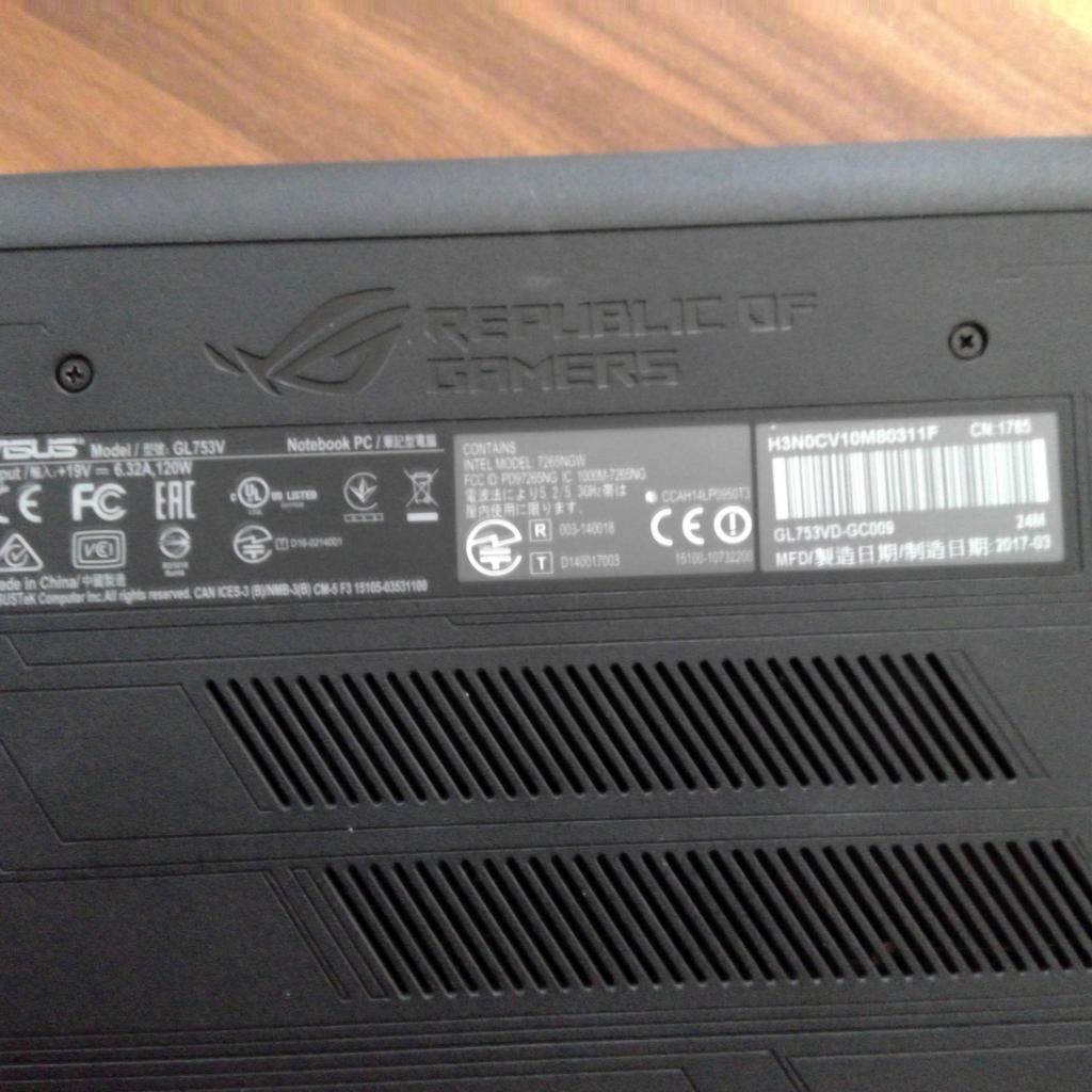 Asus ROG GL753V - 17 Zoll Gaming Notebook in 97816 Lohr am Main for € ...