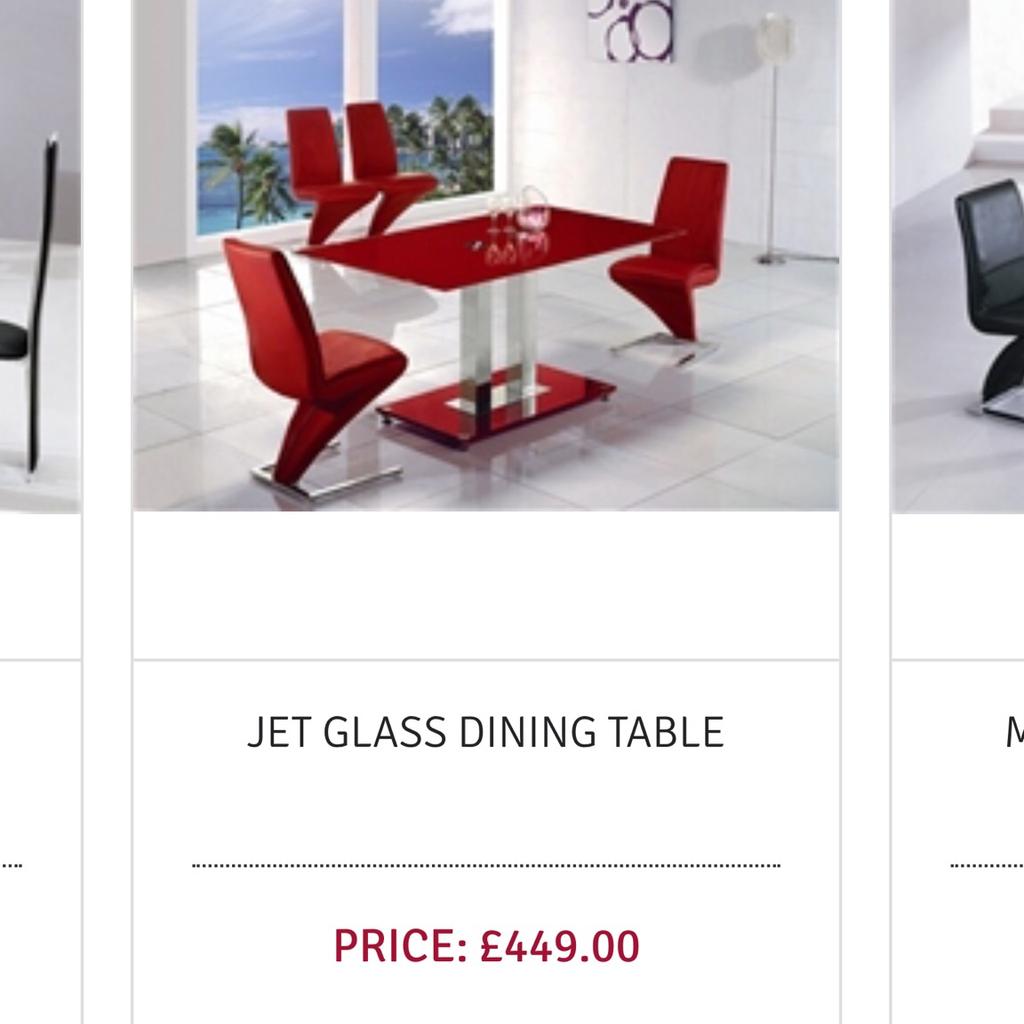 Red glass dining table and chairs in B45 Birmingham für £ 200,00 zum ...
