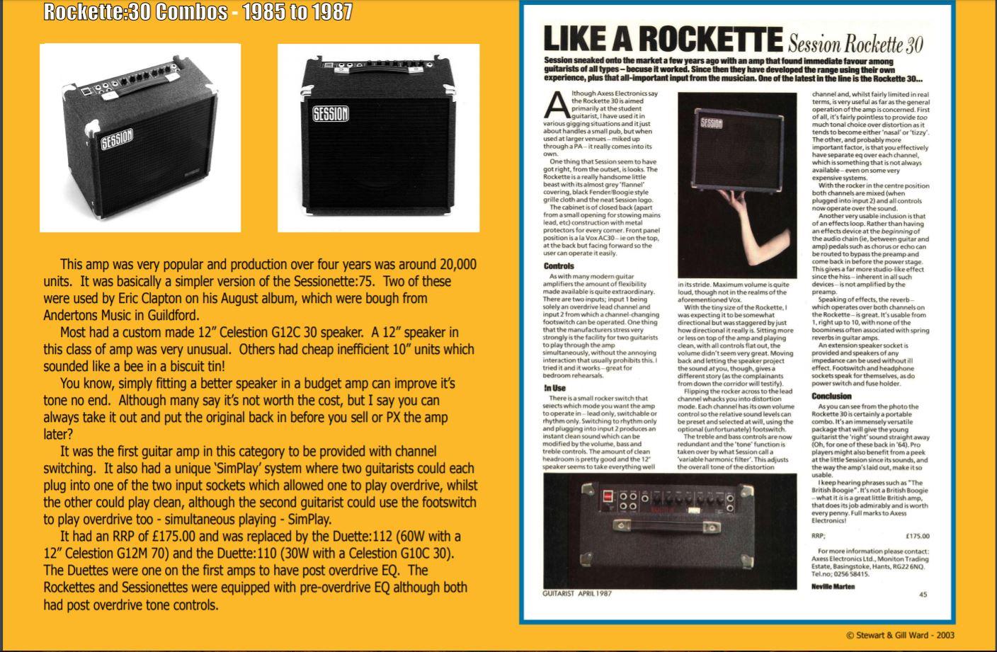 Session Rockette 30 classic guitar amp in KA21 Saltcoats für 100,00 ...