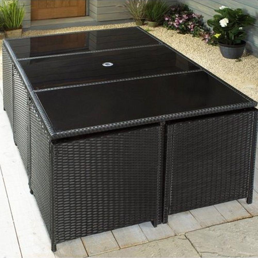 Monaco 7 Piece Rattan Effect Cube Dining Set in M350BN Failsworth for £ ...