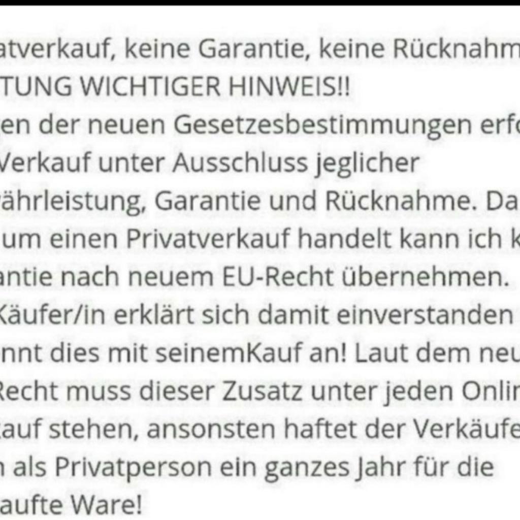 Keine Garantie Keine Rcknahme