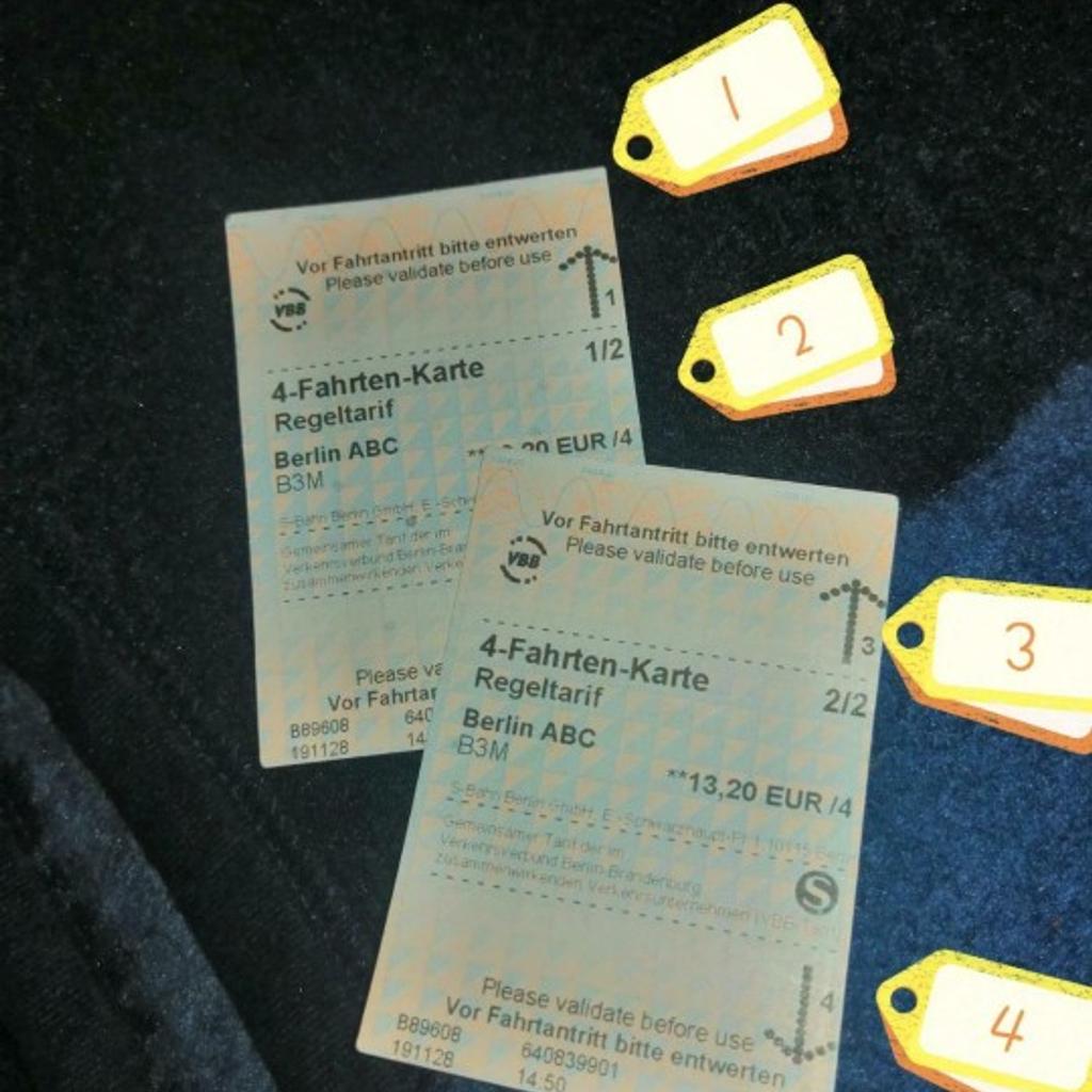 BVG 8 x4 Fahrten ABC - Fahrkarten in 12099 Tempelhof for €6.00 for sale ...
