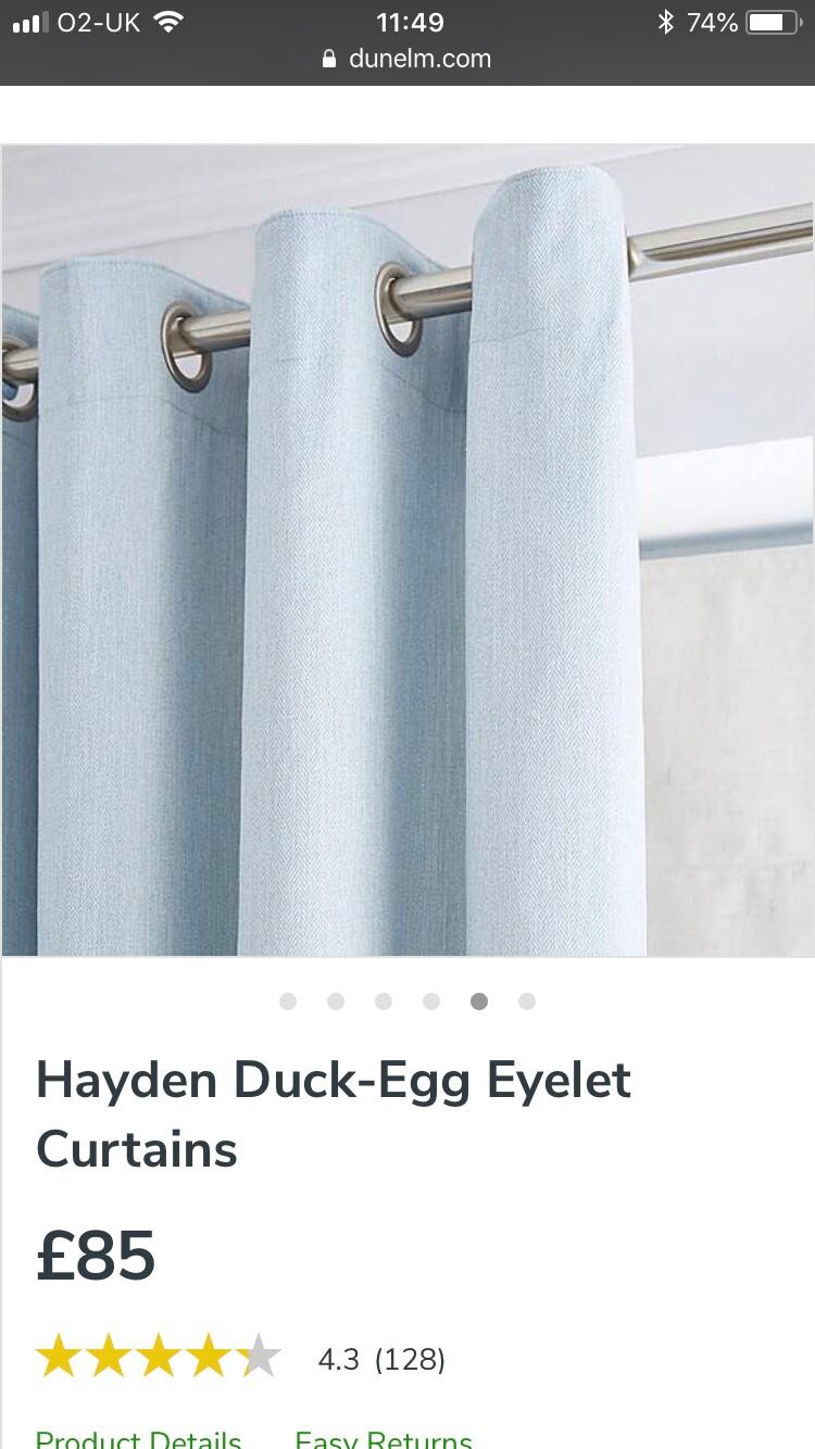 Dunelm Duck Egg Herringbone Curtains in SE20 London für 40,00 £ zum ...
