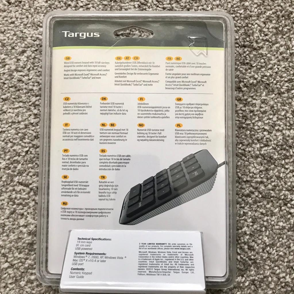 NEW Targus numeric keypad USB in IG11 London Borough of Redbridge für ...
