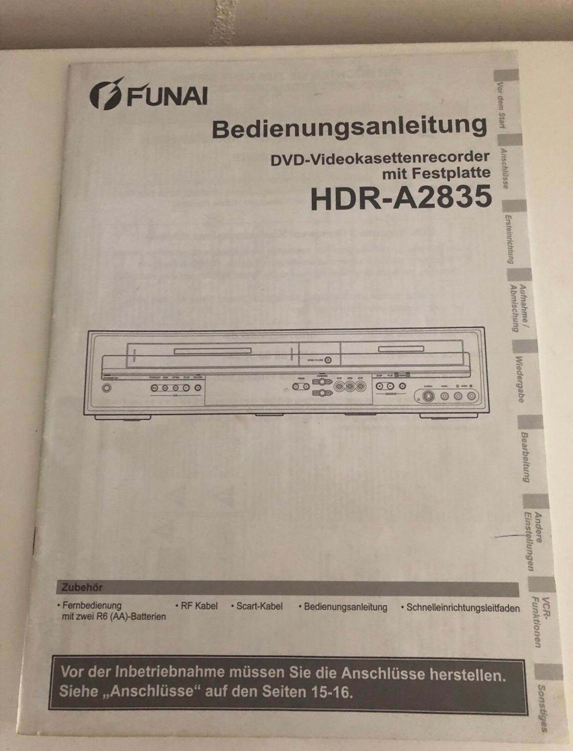 FUNAI VHS / DVD / Festplatten Recorder in 06366 Köthen (Anhalt) for €99 ...