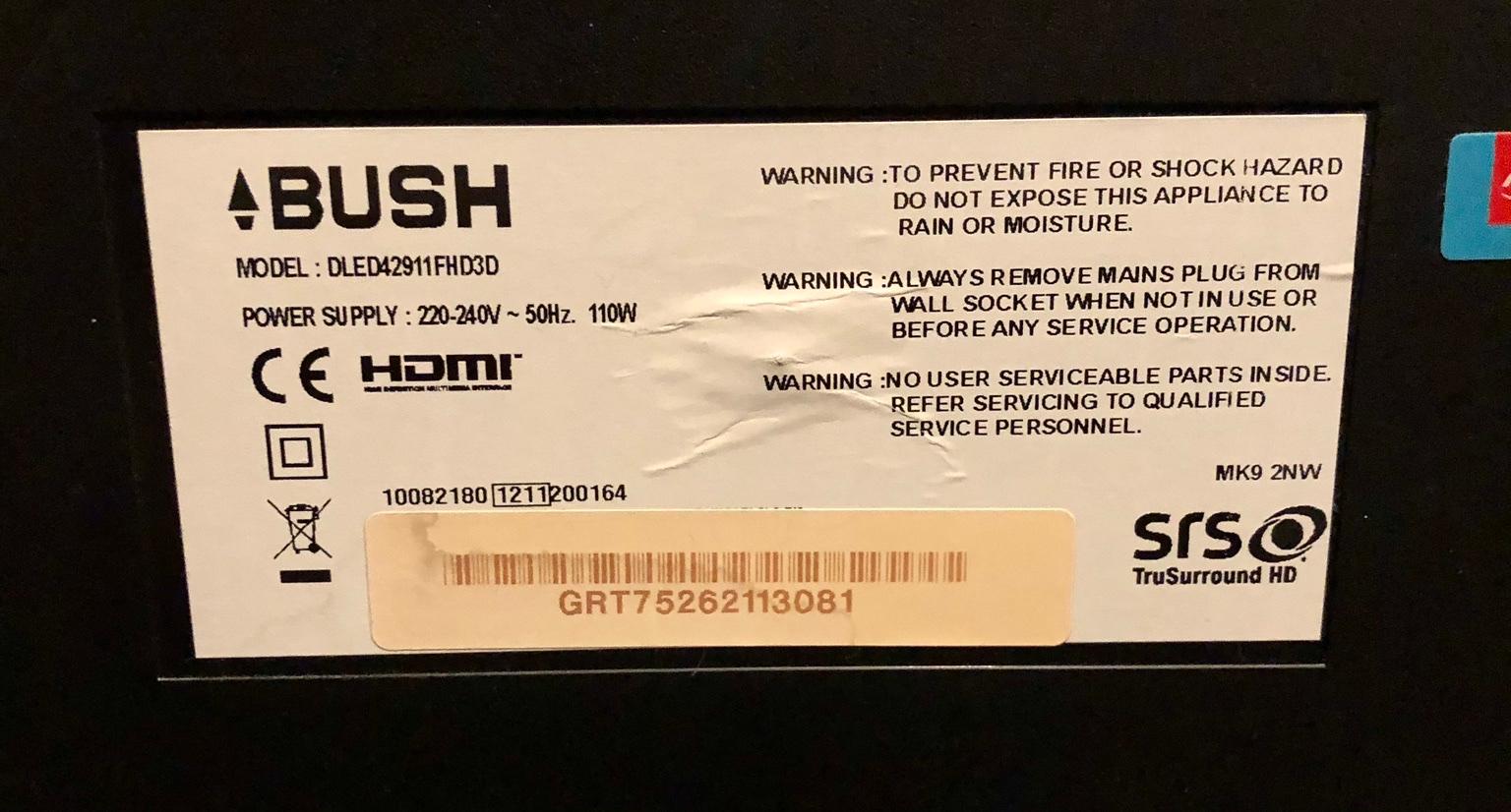 TV 42 inch LED 3D HD (Bush) in NN1 Northampton für £ 40,00 zum Verkauf ...