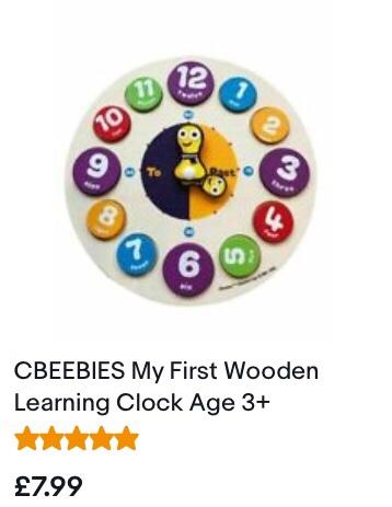 Brand new CBeebies wooden clock £4 EACH in BD4 Bradford für £ 4,00 zum ...