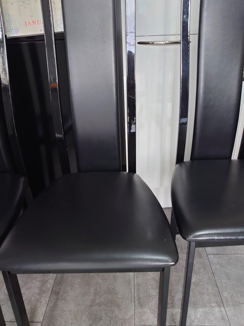 6 x tall black metal & leather dining chairs in ME4 Chatham für 40,00 ...