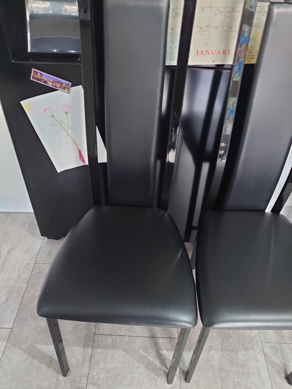 6 x tall black metal & leather dining chairs in ME4 Chatham für 40,00 ...