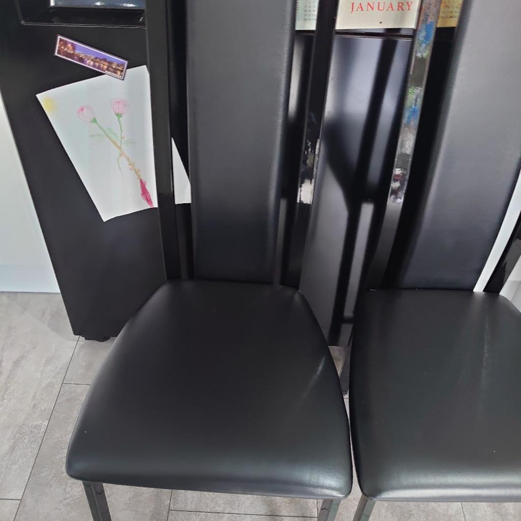 6 x tall black metal & leather dining chairs in ME4 Chatham für £ 40,00 ...