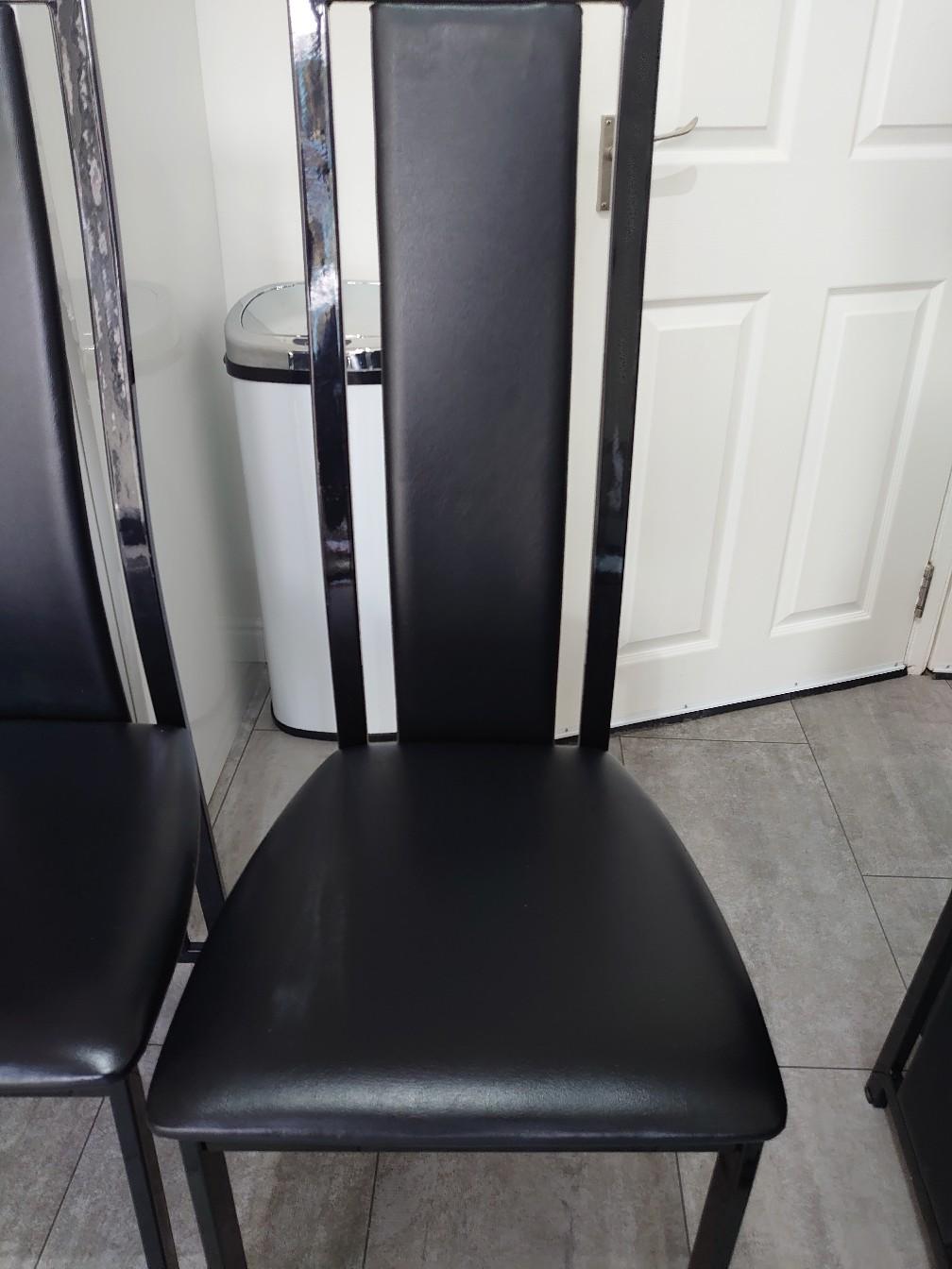 6 x tall black metal & leather dining chairs in ME4 Chatham für £ 40,00 ...