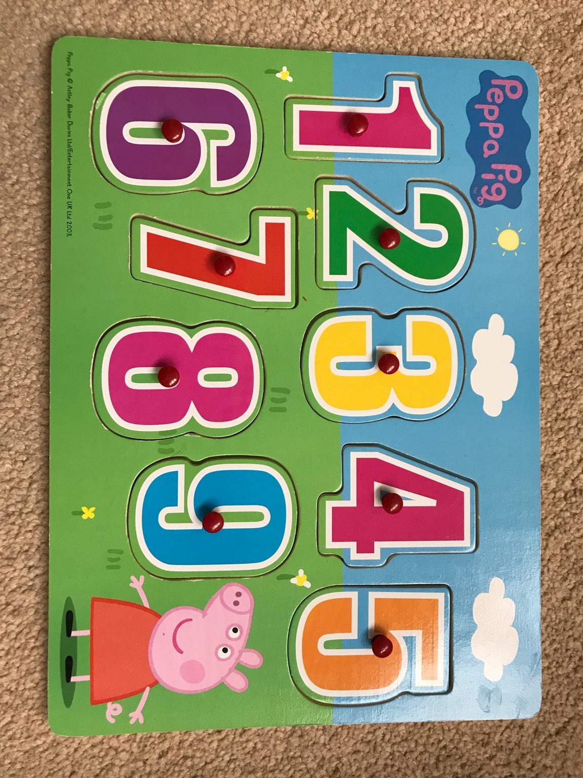 Peppa Pig Wooden Numbers Puzzle in North West Leicestershire für 1,00 ...