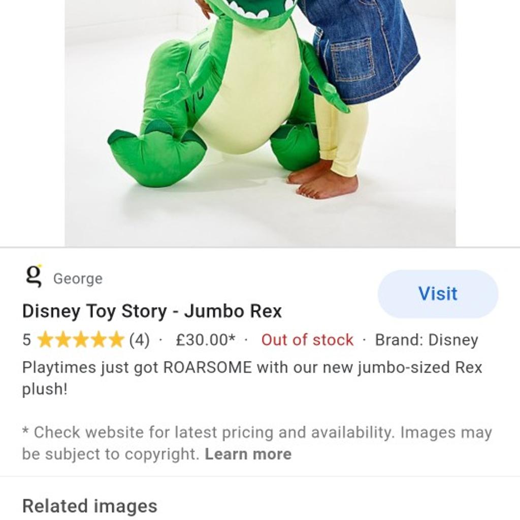 brand new jumbo toy story rex plush in DY4 Sandwell für £ 25,00 zum ...