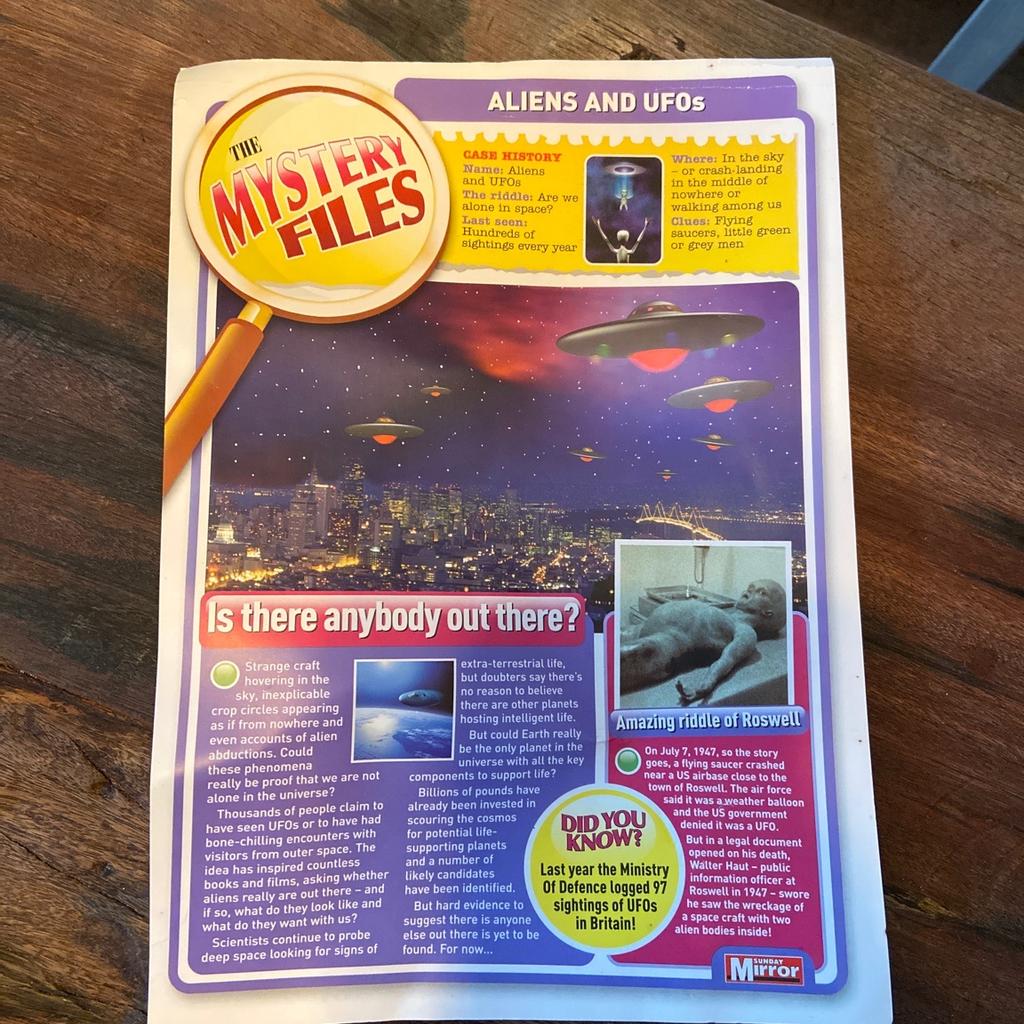 Free Aliens and UFO fact file sheet in B30 Birmingham für gratis zum ...