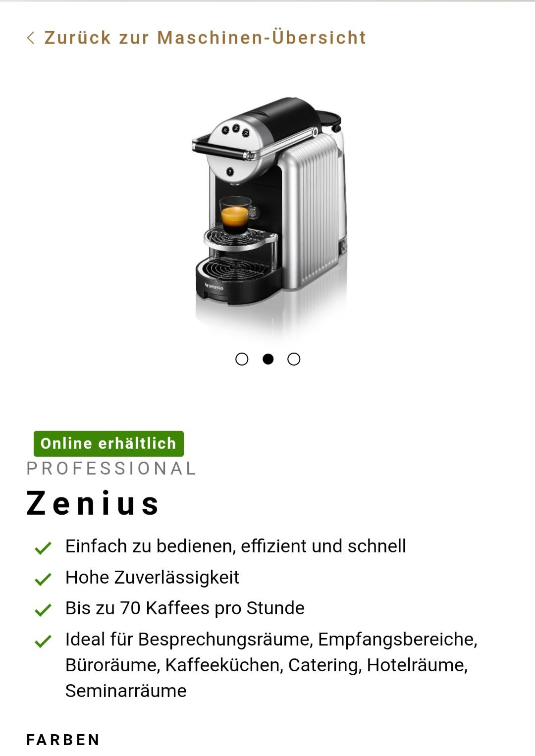 Nespresso Zenius ZN100 Pro in 9753 Kleblach-Lind für 120,00 € zum ...