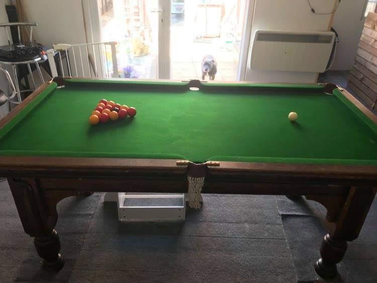 6x3 solid oak slate bed snooker/pool table in ST17 Cannock Chase für ...