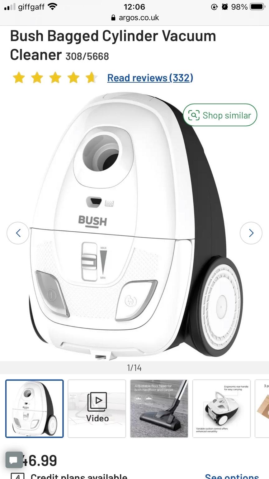 Bush Bagged Cylinder vacuum cleaner in TW14 Hounslow für 20,00 £ zum Verkauf | Shpock DE