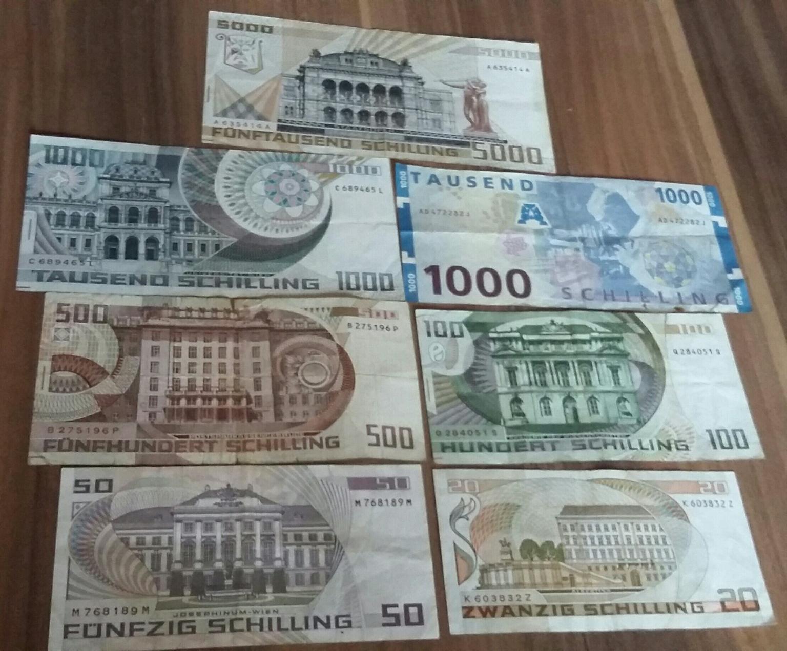 ALLE SCHILLING SCHEINE in 1210 KG Donaufeld for €799.00 for sale | Shpock