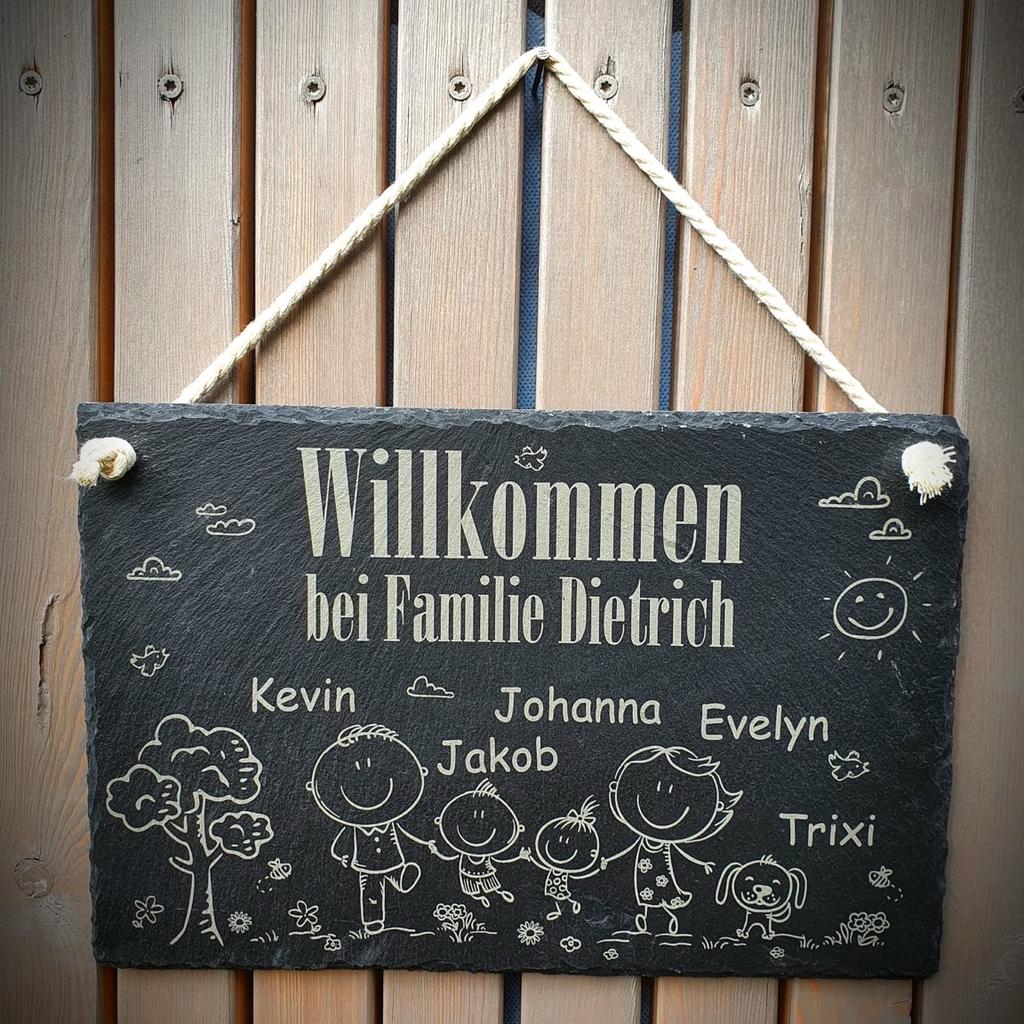 Schiefer Willkommen Schild personalisiert in 5550 Radstadt für € 23,00 ...