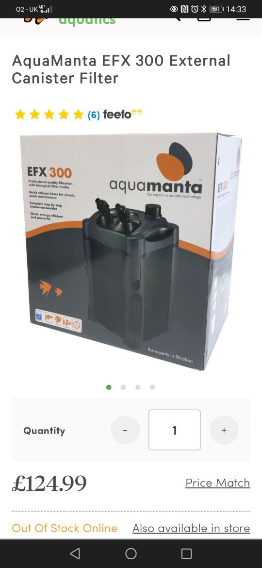 AQUAMANTA EFX 300 CANISTER PUMP in WA7 Runcorn für £ 60,00 zum Verkauf ...