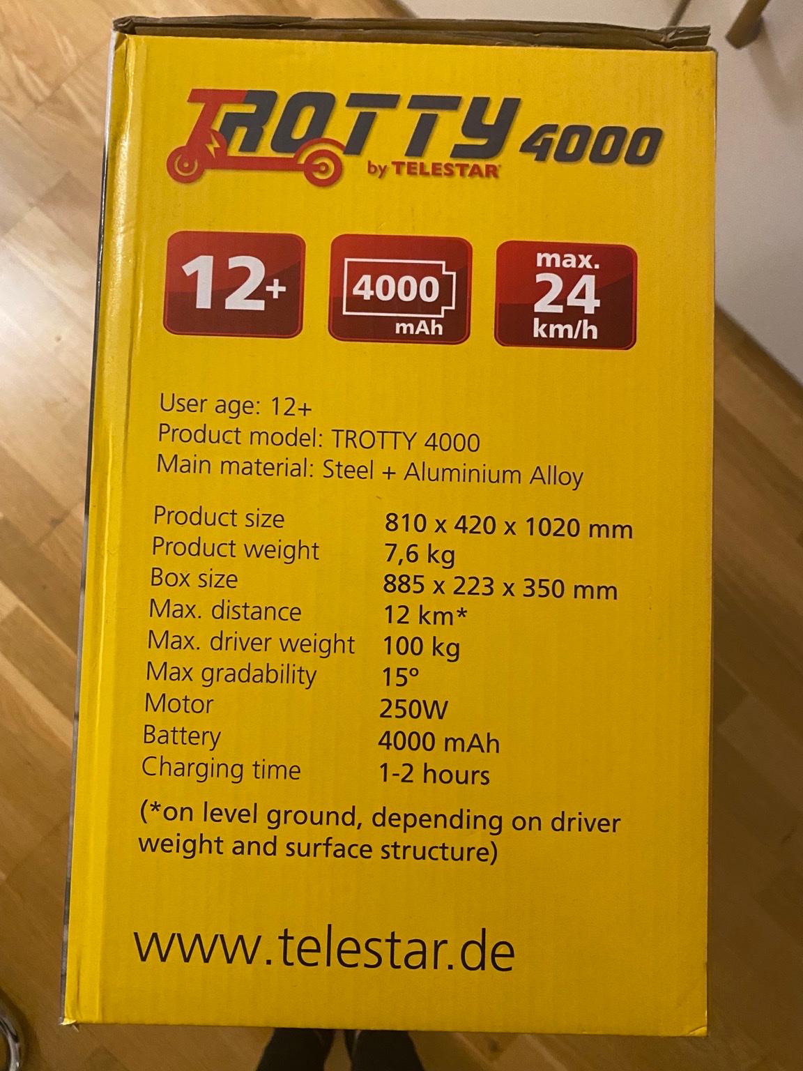 Telestar Trotty 4000 E-Scooter in 9020 Klagenfurt for €175.00 for sale ...