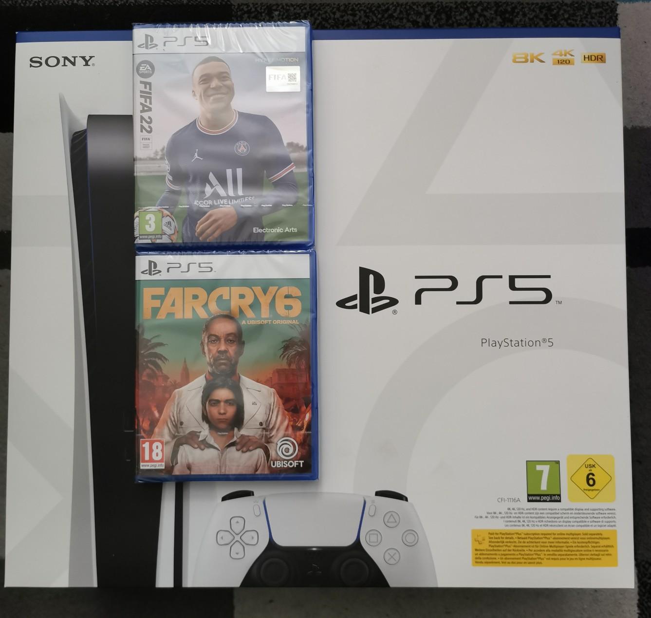 Sony PlayStation 5 Disk mit FIFA 22 und Farcr in 5020 Salzburg für 800 ...