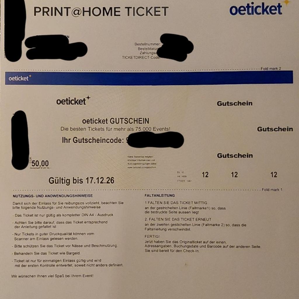 Oeticket Gutschein 50 Euro in 6330 Stadt Kufstein für 40,00 € zum Verkauf | Shpock DE