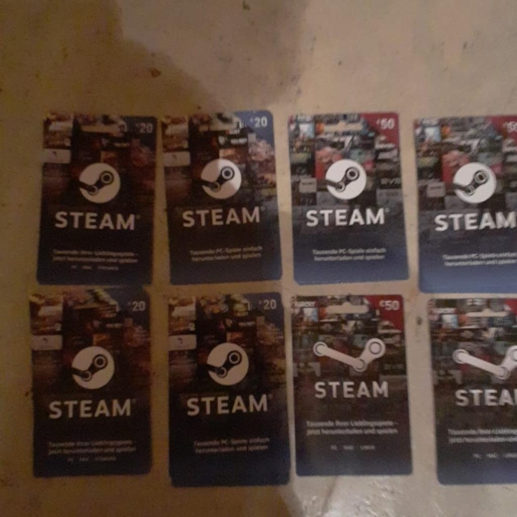 Steam Guthaben 50 und 20 € Karten - FSK 18 in 64584 Biebesheim für 40 ...