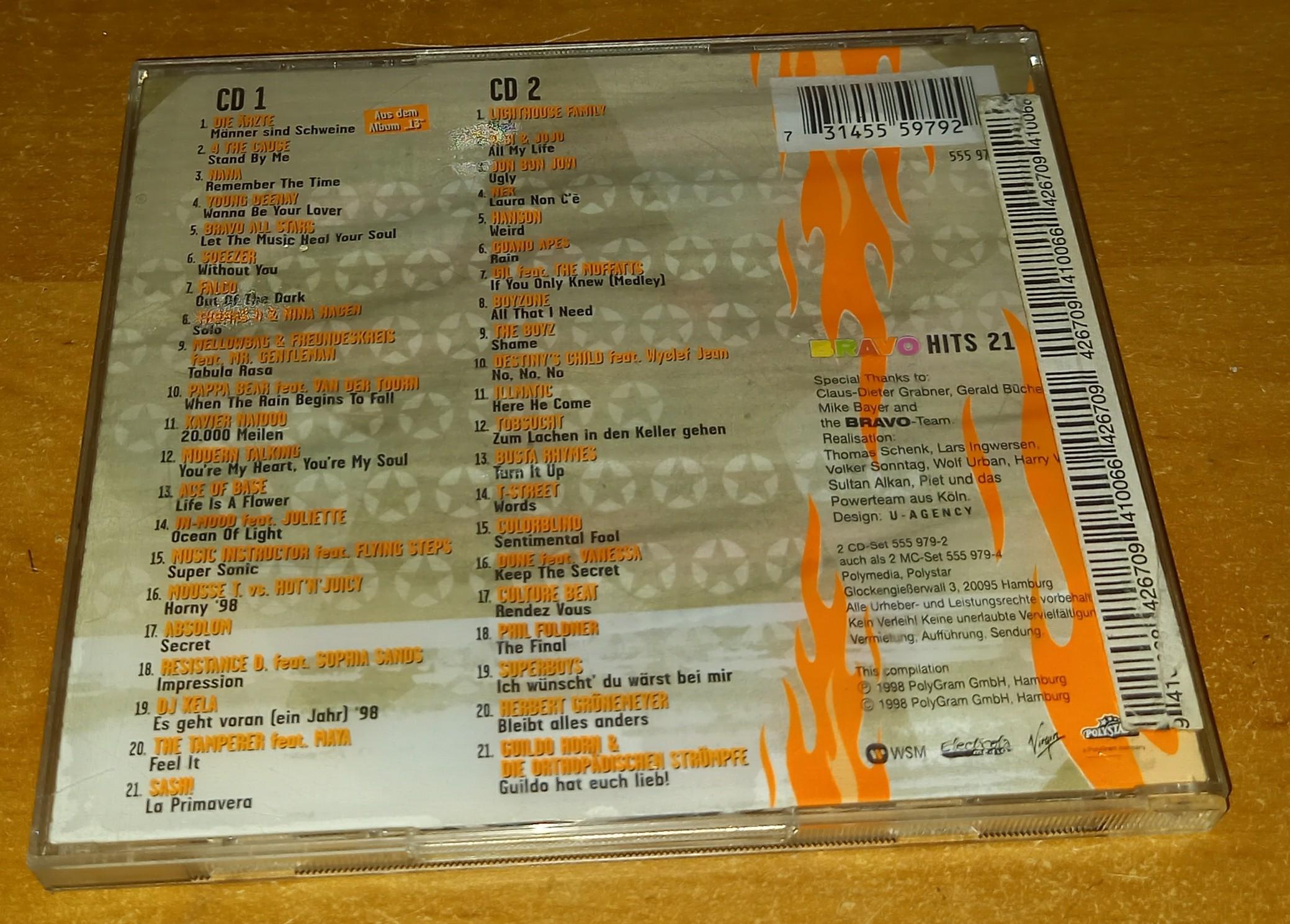 Bravo Hits 21 Compilation2 CD Die Ärzte in 73733 Esslingen für 18,00 ...