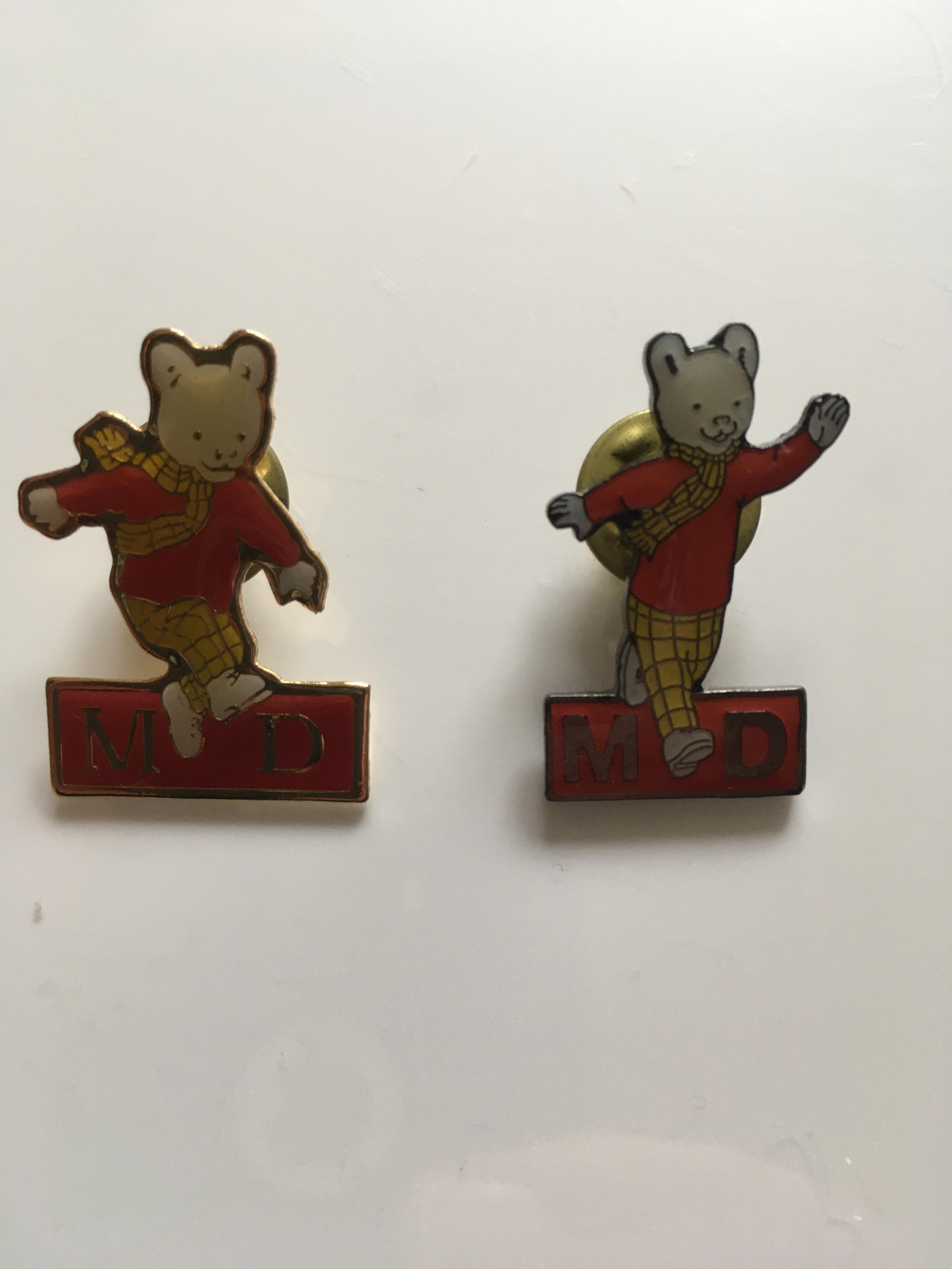 2 X RUPERT BEAR PIN BADGES in YO11 Scarborough for £10.00 for sale | Shpock